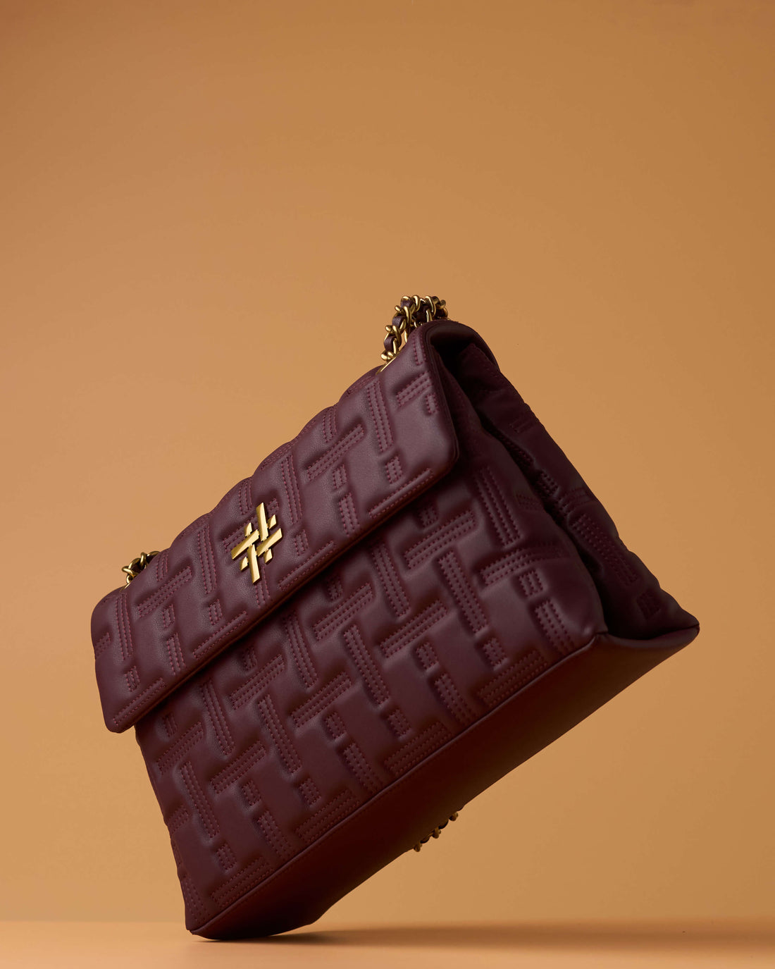 ZOYA FLAP BAG IN BURGUNDY (LARGE)